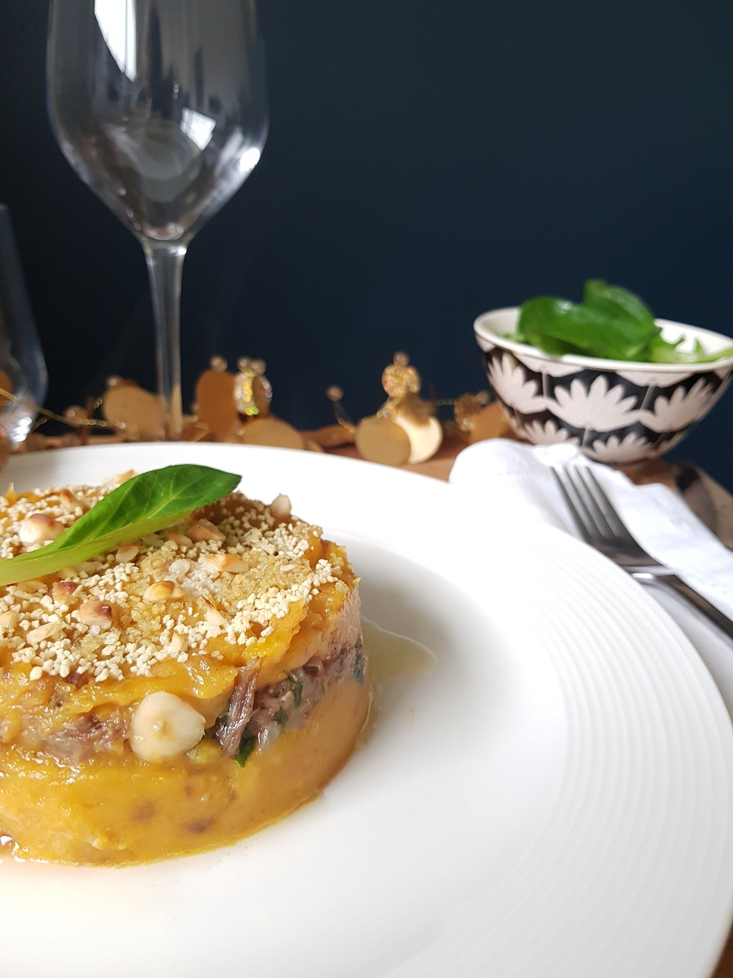 Parmentier de canard confit, butternut, marrons et noisette - On ...